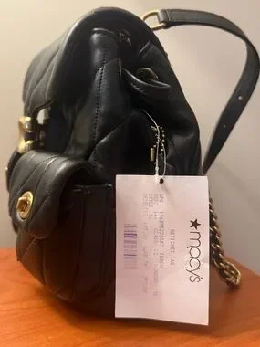 Coach | Bags | Coach Black Quilted Leather Backpack Crossbody With Gold ...